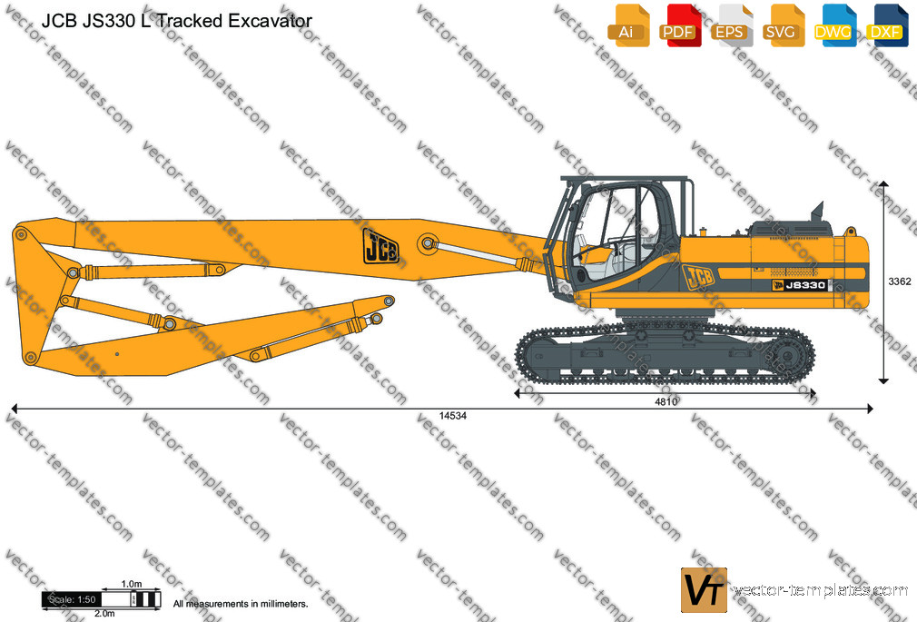 Templates - Construction Equipment - JCB - JCB JS330 L Tracked Excavator Templates - Construction Equipment - JCB - JCB JS330 L Tracked Excavator