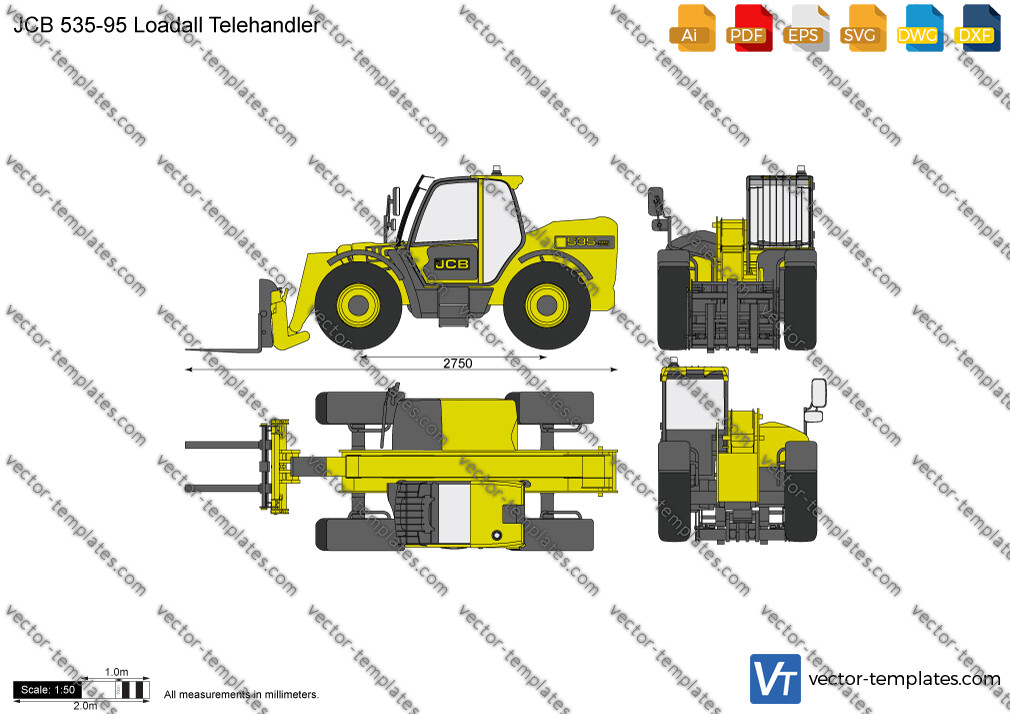 Templates - Construction Equipment - JCB - JCB 535-95 Loadall Telehandler