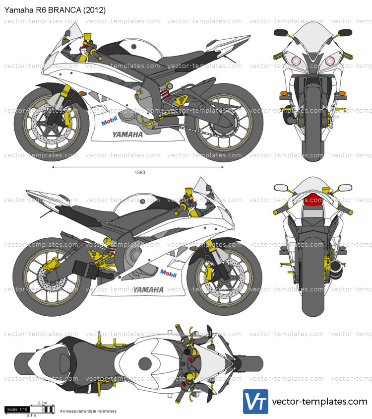 Yamaha YZF R6 Vector Drawing 44 OFF
